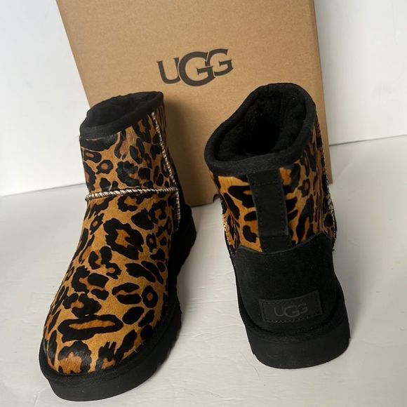 UGG | Shoes | New Ugg Classic Mini Panther Shearling Ankle Boots | Poshmark